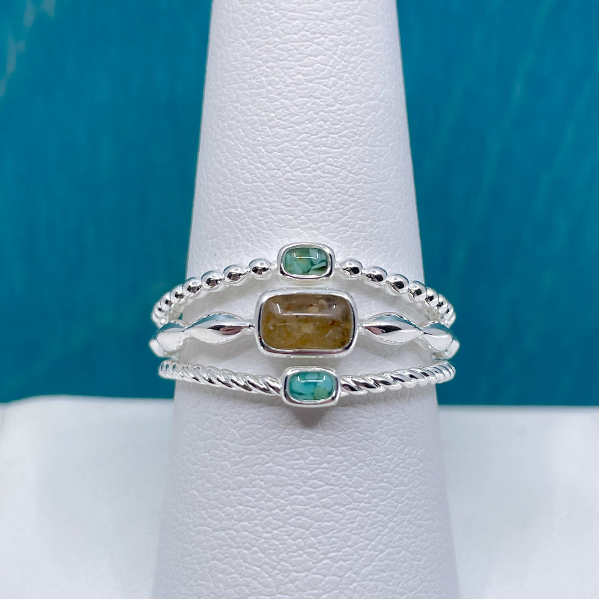 Boho Stack Ring w/Turq – Nifty Things Traverse City